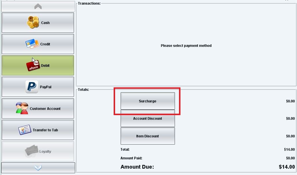 Setting up a Surcharge