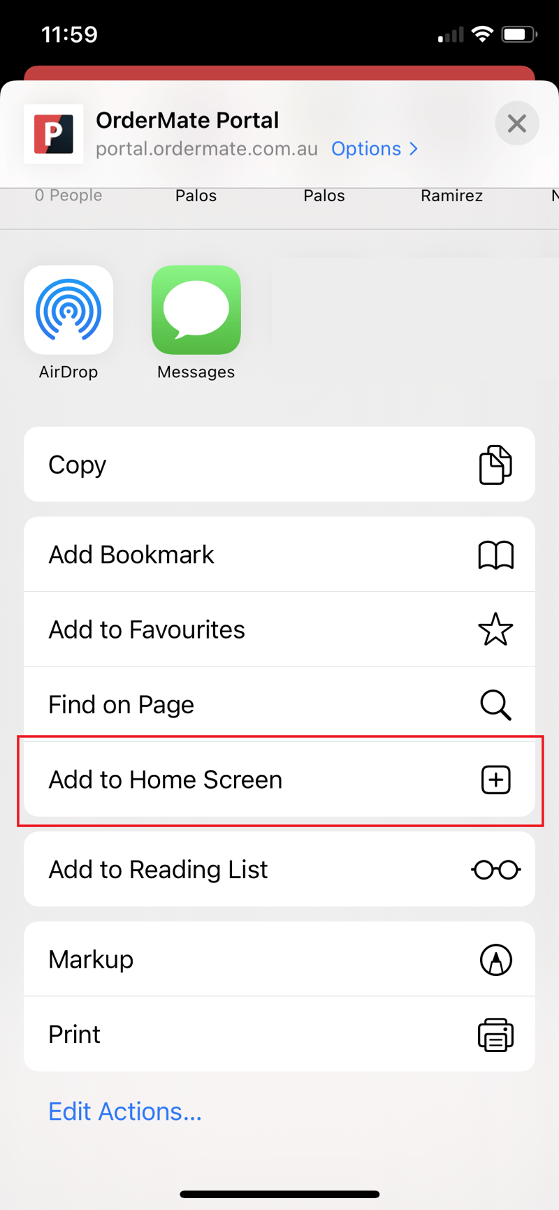 How to create a shortcut icon (App) to The OrderMate Portal on your ...