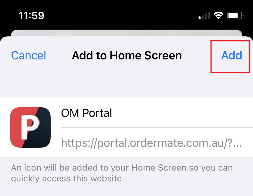 How to create a shortcut icon (App) to The OrderMate Portal on your ...